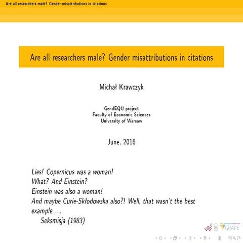 Are all researchers male? | PDF