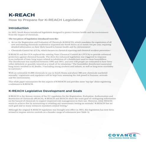 K-REACH - How to Prepare for the K-REACH Legislation | PDF