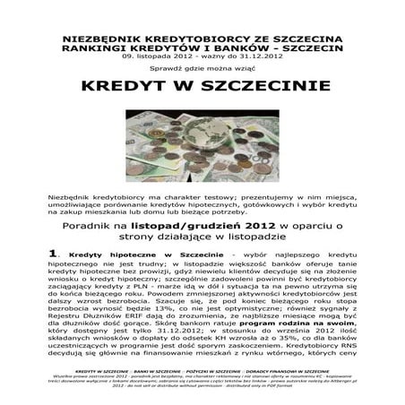 Kredyty Szczecin - poradnik listopad 2012 | PDF