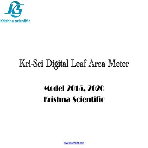 Kri sci digital leaf area meter | PDF