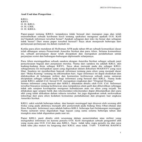 Krill Papers (terjemahan Indonesia) | PDF