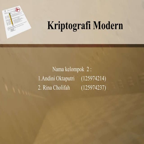 Kriptografi Modern | PPTX