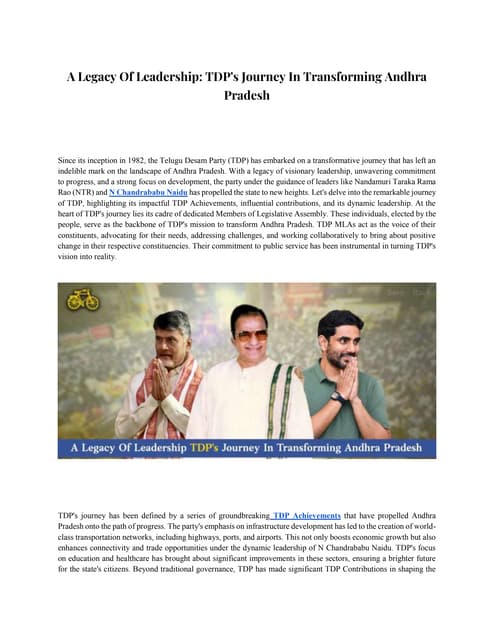 N Chandrababu Naidu's Digital Governance Revolution in Andhra Pradesh | DOCX