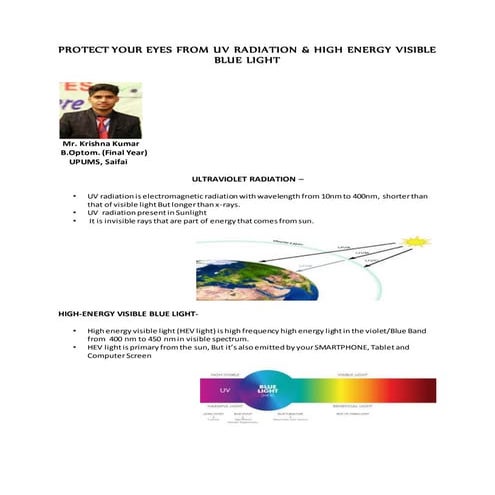 Protect your eyes from UV radiation & Blue Light | DOCX