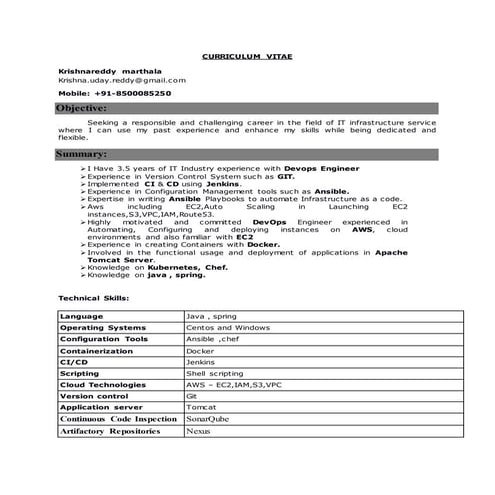 Krishna resume | DOCX