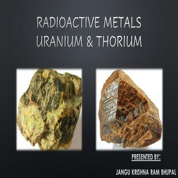RADIOACTIVE METALS URANIUM AND THORIUM | PDF