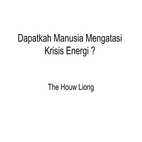 Krisis energi | PPT