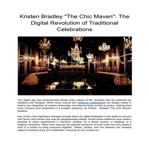 Kristen Bradley _The Chic Maven__ The Digital Revolution of Traditional ...