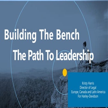 Women In Law Presentation: Building the Bench, By Kristen Harris | PDF
