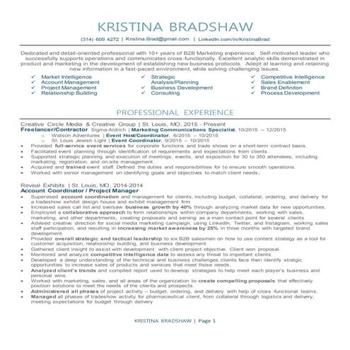 Kristina Bradshaw Resume | PDF