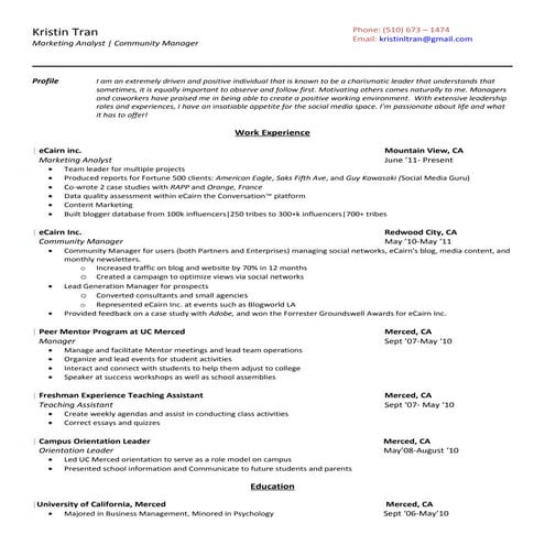 Kristin Tran - Resume | DOC