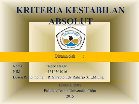 Kestabilan absolut | PPT