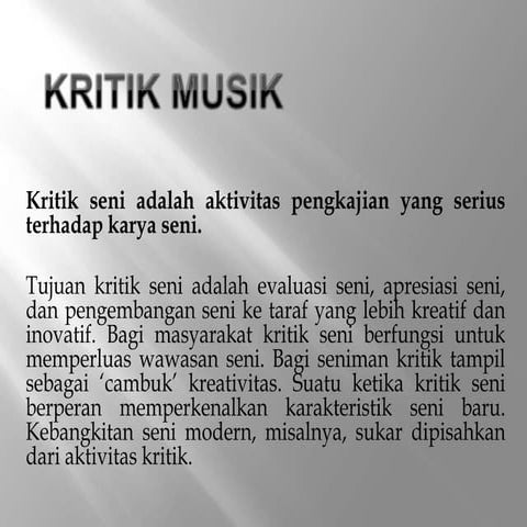 Kritik musik | PPT