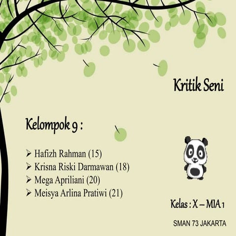 Kritik Seni Kelas X SMAN 73 Jakarta | PPTX