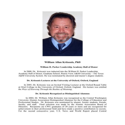 Kritsonis Picture Current Biography | DOC