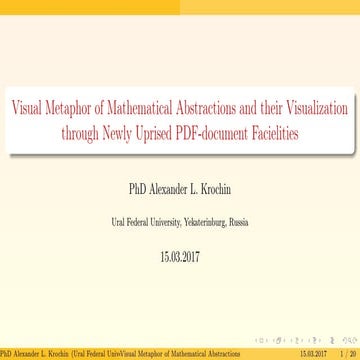 Visual Metaphor of Mathematical Abstractions and their Visualization ...