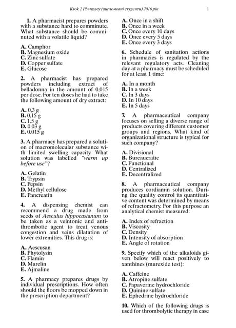 Nepal Pharmacy Council License exam Model Questions | PPT