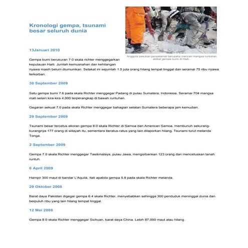 Kronologi Gempa | DOC