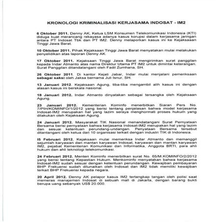 Kronologi & ringkasan kasus im2 Bagian 1/2 | PDF