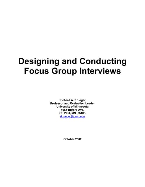 Focus Group Report Template | PDF