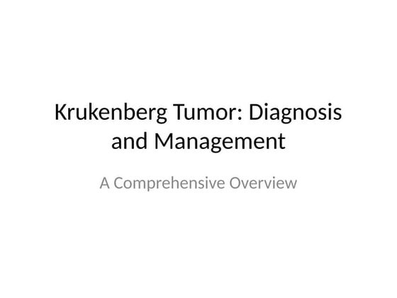 A Krukenberg tumor causing bowel obstruction in a patient known with ...