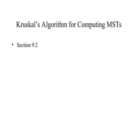 Kruskal’s algorithm | PPTX
