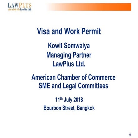 Discussion on New Work Permit Law of Thailand | PPTX