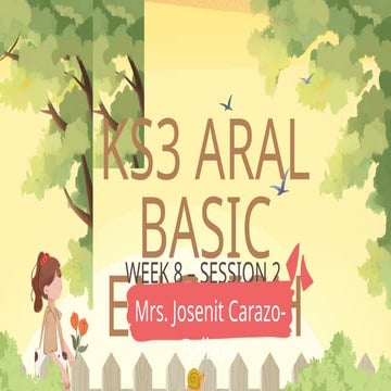 KS3 BASIC WEEK 8 SESSION 2.power point presentation | PPTX