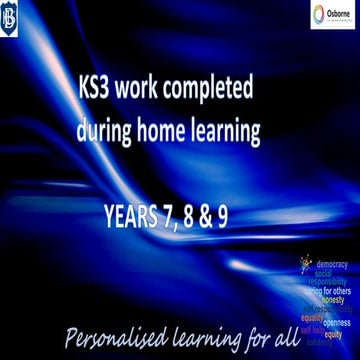 KS3 work completed during home learning | PPT