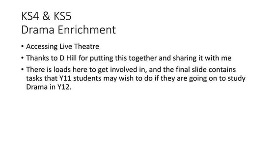GCSE Drama: Live Performance Evaluation- structuring your responses and ...