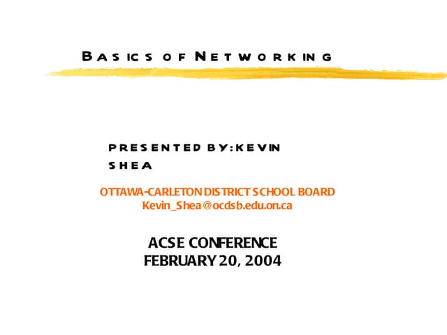 Ks 5th Networkingbasicskevinshea Ppt