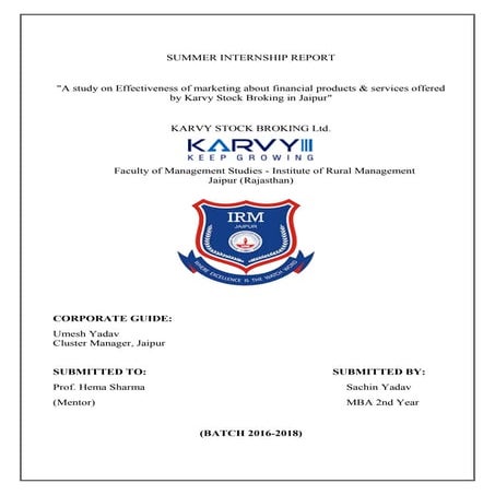 Ksbl final sip report | PDF