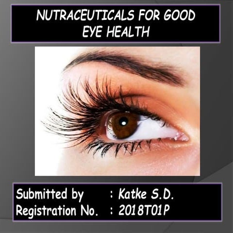 NUTRACEUTICALS FOR GOOD EYE HEALTH: KATKE S.D. | PPTX