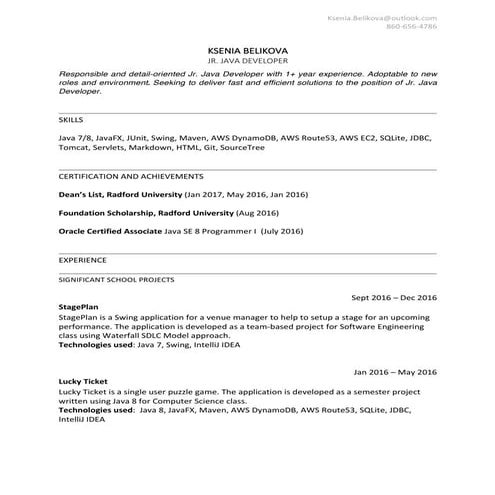 Ksenia.Belikova(resume) | PDF | Programming Languages | Computing