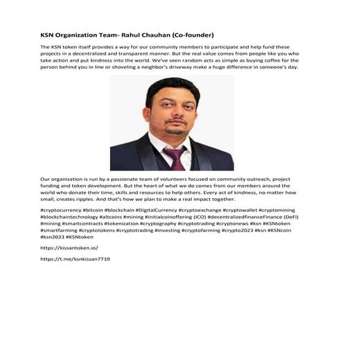 KSN Organization Team- Rahul Chauhan (Co-founder) | DOCX