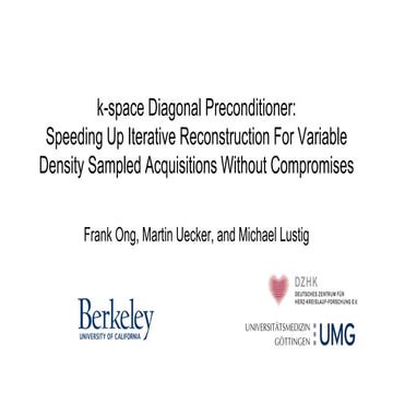 K Space Diagonal Preconditioner Speeding Up Iterative Reconstruction For Variable Density 