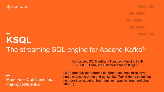 Ksql The Streaming Sql Engine For Apache Kafka Ppt 1257