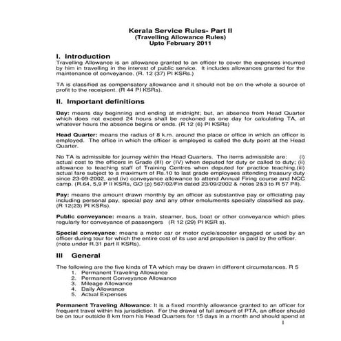 Kerala Service Rules- Part 2 | PDF