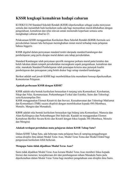 Kurikulum dan pengajaran sekolah rendah | PPT