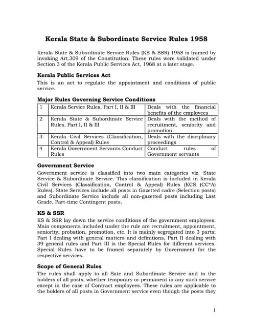 Kerala Service Rules- Part 3 | PDF