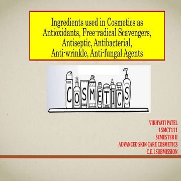 Ingredients used in cosmetics | PPTX