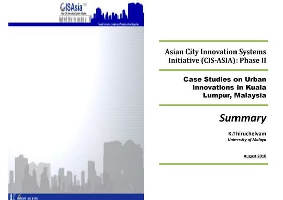 Kt case studies on urban innovations in kl malaysia introductio | PDF