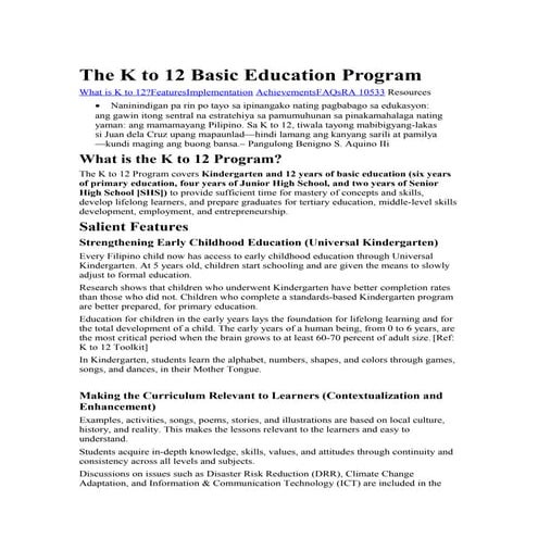 Basic education (k to 12 program) | PPTX