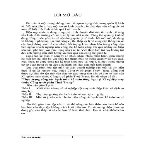 Đề tài: Hạch toán kế toán tổng hợp tại Xí nghiệp may, HAY | DOC