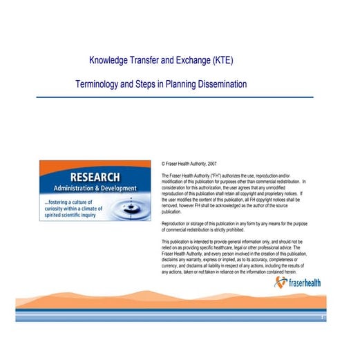 Knowledge Translation Planning Guide of Guides | PDF