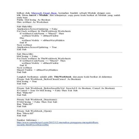 Ktifkan dulu microsoft visual basic | PDF