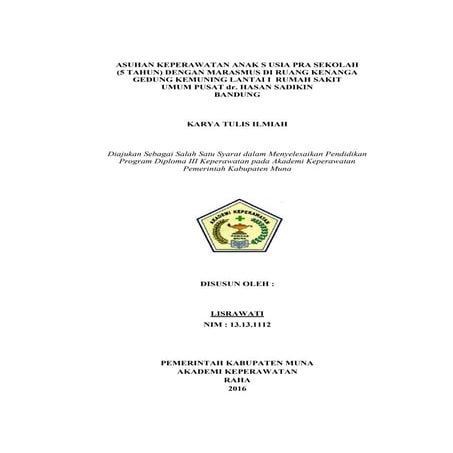 Kti lisrawati akper pemkab. muna | PDF