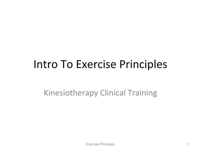 The 9 Principles of Exercise | PPTX