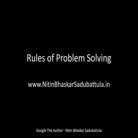 Rules of problem solving | PPTX
