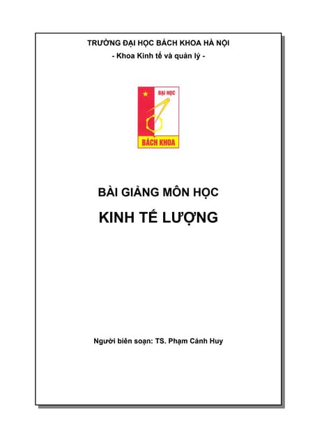 Tổng kết công thức kinh tế lượng ( kinh te luong) | PDF